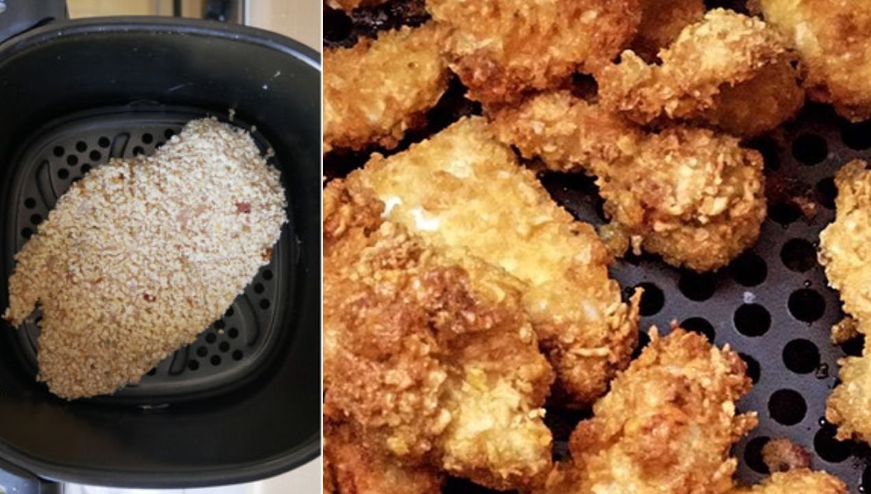 Pechugas de pollo rebozado en la freidora de aire - FREIDORAS al AIRE